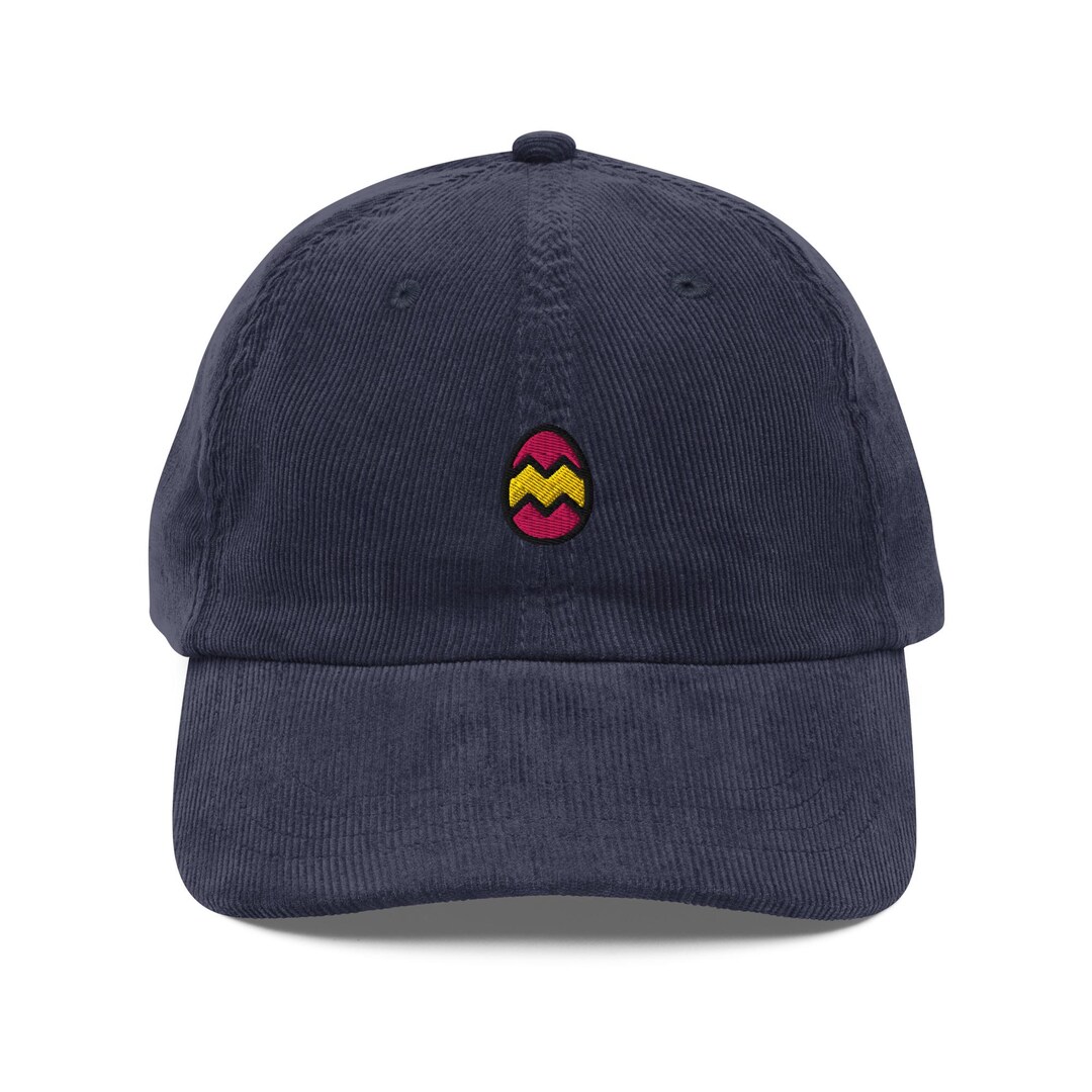 Embroidered Easter Egg Corduroy Cap, Sustainable Vintage Style - Etsy