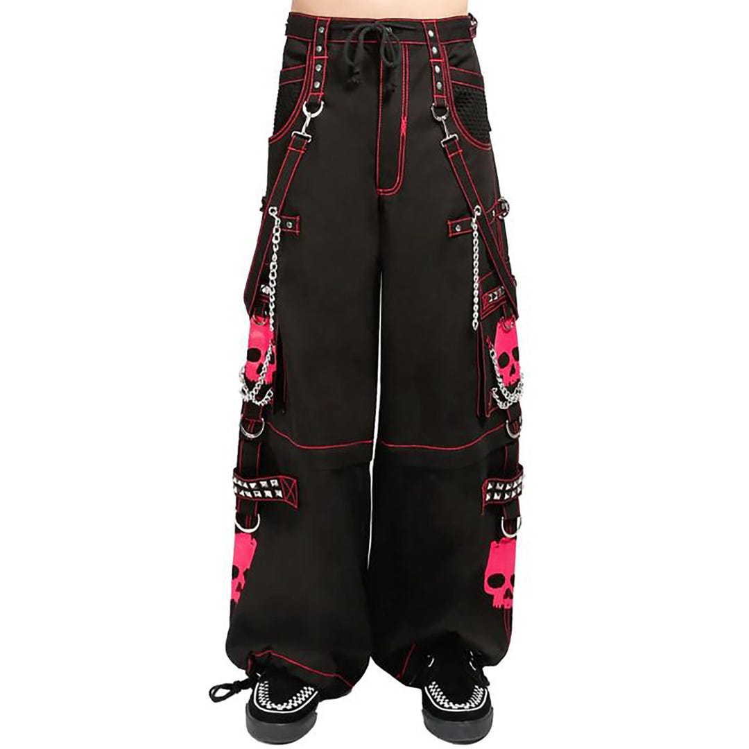 Sportex Gothic Men's Cyber Skull Cargo Black Pink Punk Rock Chain Style ...