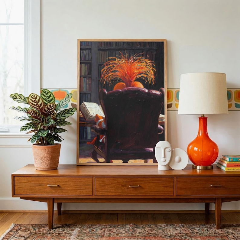 Emotional Character Reading Wall Art, Mind Concept Poster Print, Cozy ...