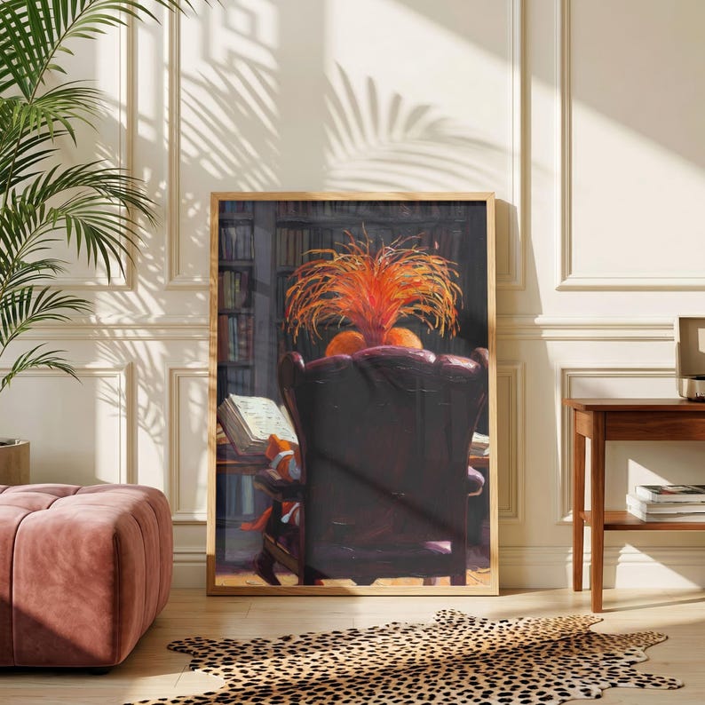 Emotional Character Reading Wall Art, Mind Concept Poster Print, Cozy ...