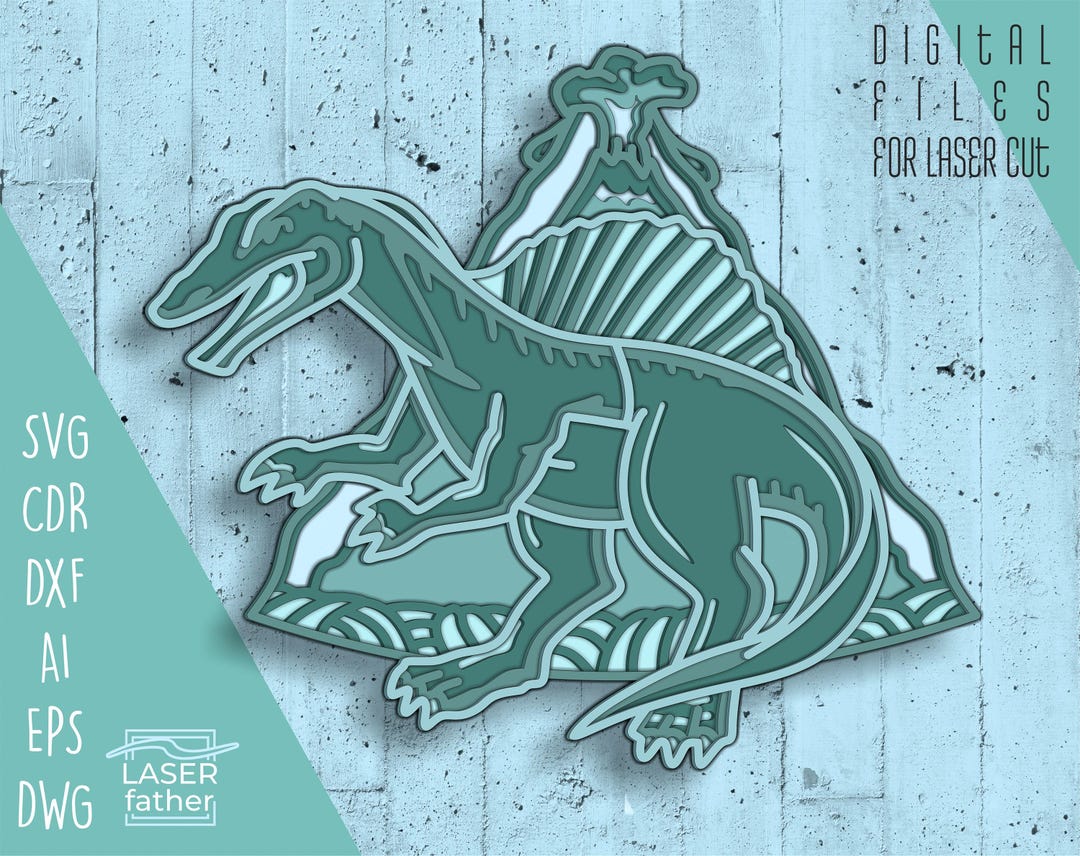 Dinosaur SVG, 3D Multilayer Design, Laser Ready Files, Paper Cutting ...
