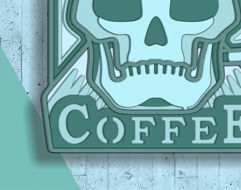 Skull Coffee Cup SVG, 3D Layered Laser Cut Design (digital Download) - Etsy