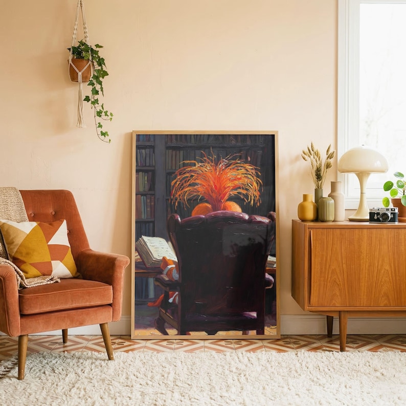 Emotional Character Reading Wall Art, Mind Concept Poster Print, Cozy ...