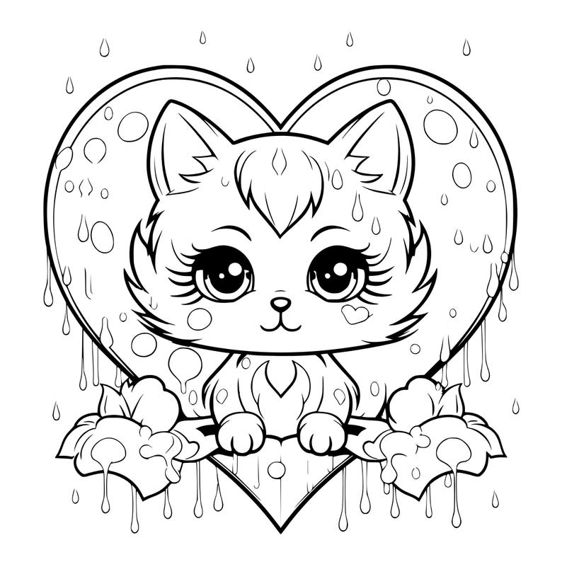 Cozy Cat Coloring Pages – Printable Bundle of 33 Cute Cat Illustrations ...