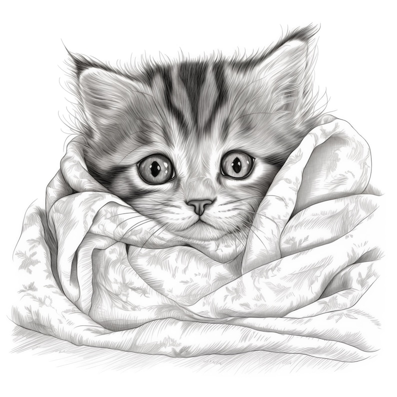 Realistic Cat Coloring Pages – 32 Lifelike Kitten Printables for Adults ...