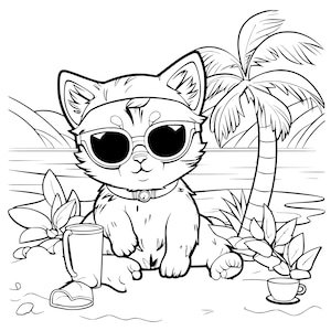 Cozy Cat Coloring Pages – Printable Bundle of 33 Cute Cat Illustrations ...