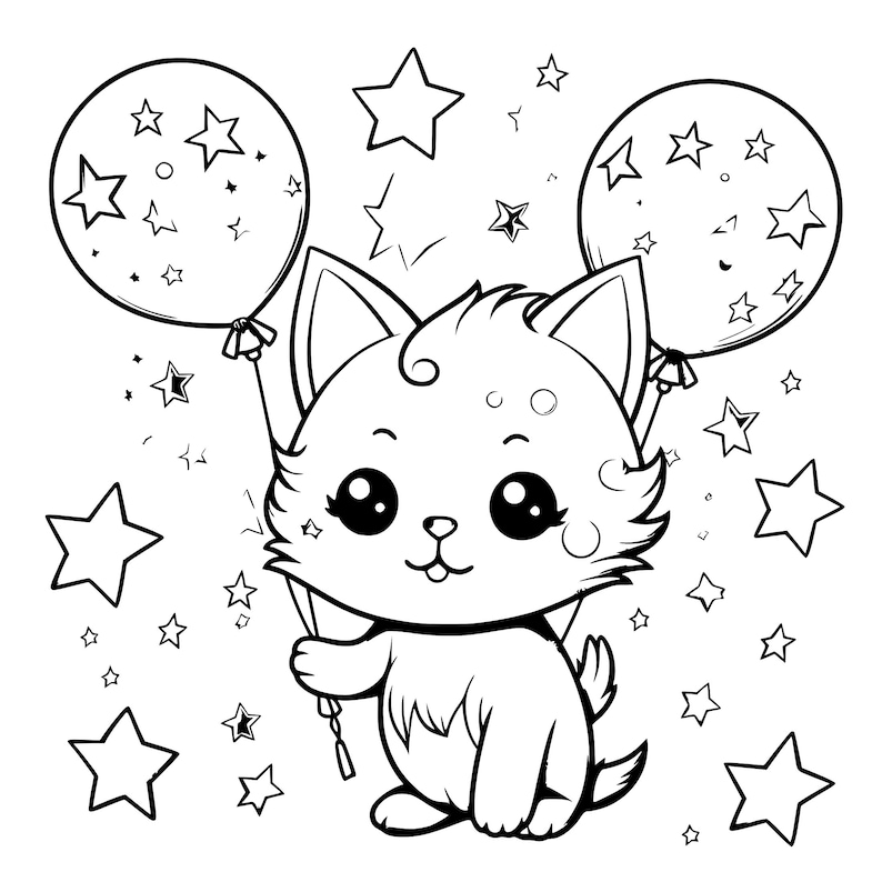 Cozy Cat Coloring Pages – Printable Bundle of 33 Cute Cat Illustrations ...