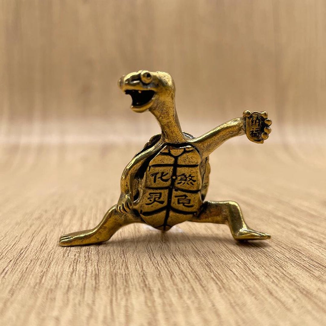 Brass Feng Shui Turtle Figurine With Auspicious Inscriptions – Vintage ...