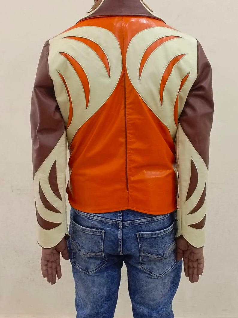 70s Vintage Leather Jacket Boho Cowgirl Festival Biker Coat Handmade ...