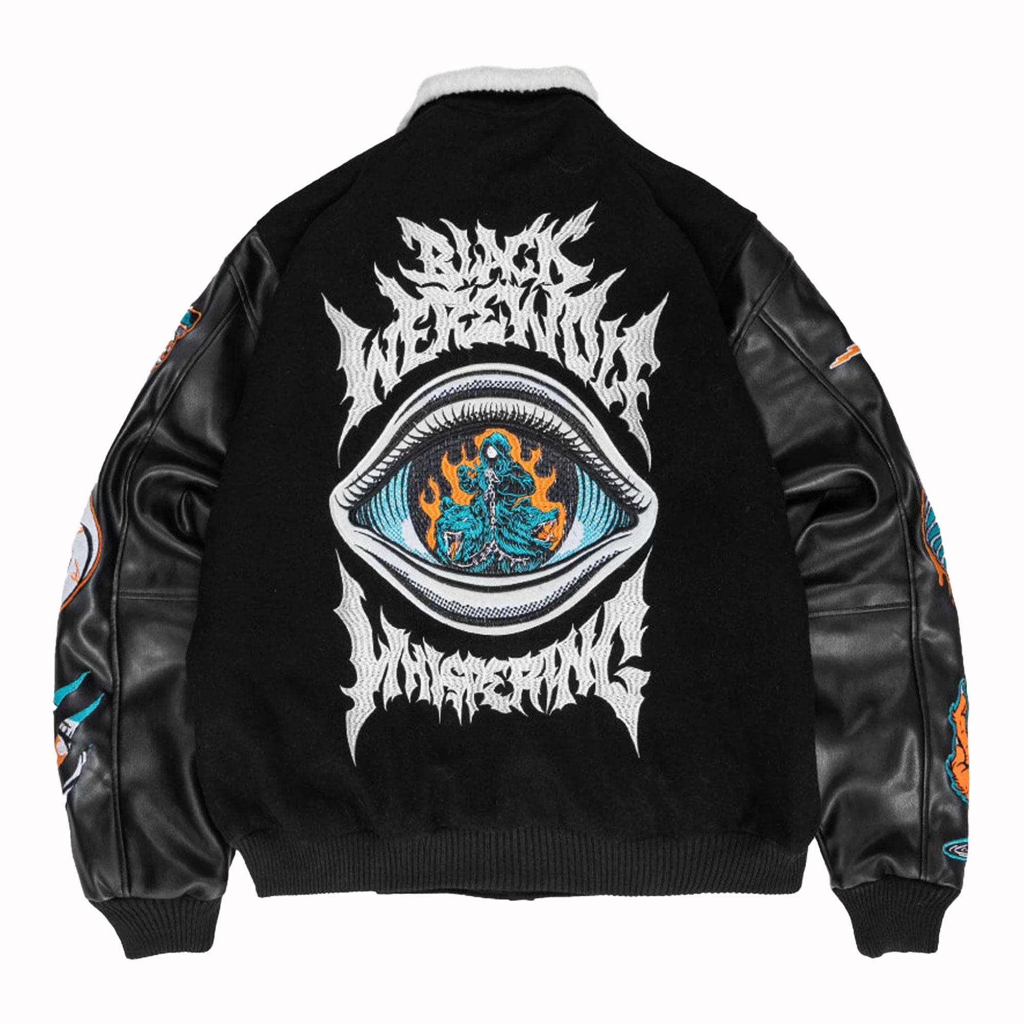 Grim Reaper Varsity Jacket Gothic Embroidered Streetwear Bomber Unisex ...