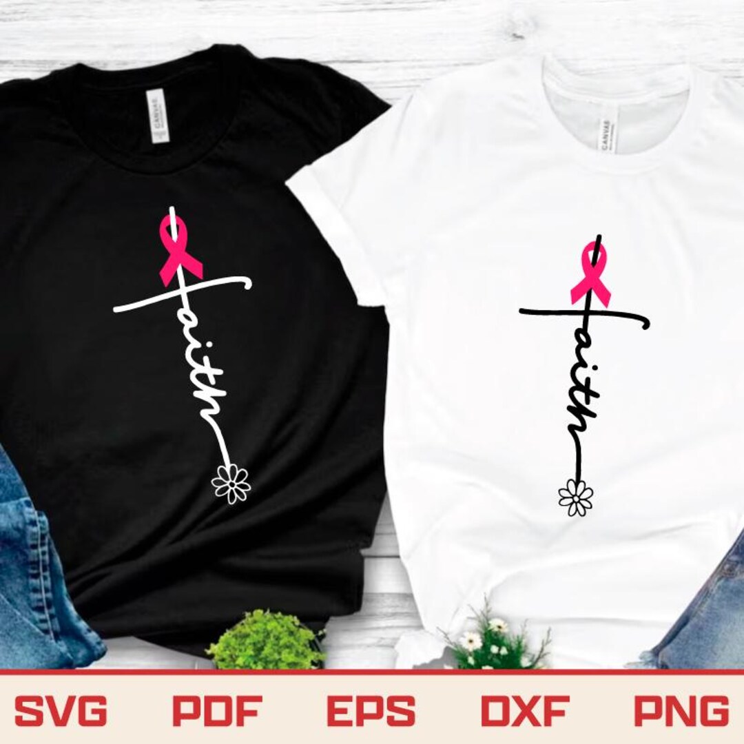 Faith Breast Cancer Awareness Pink Ribbon Svg Png (digital Download) - Etsy