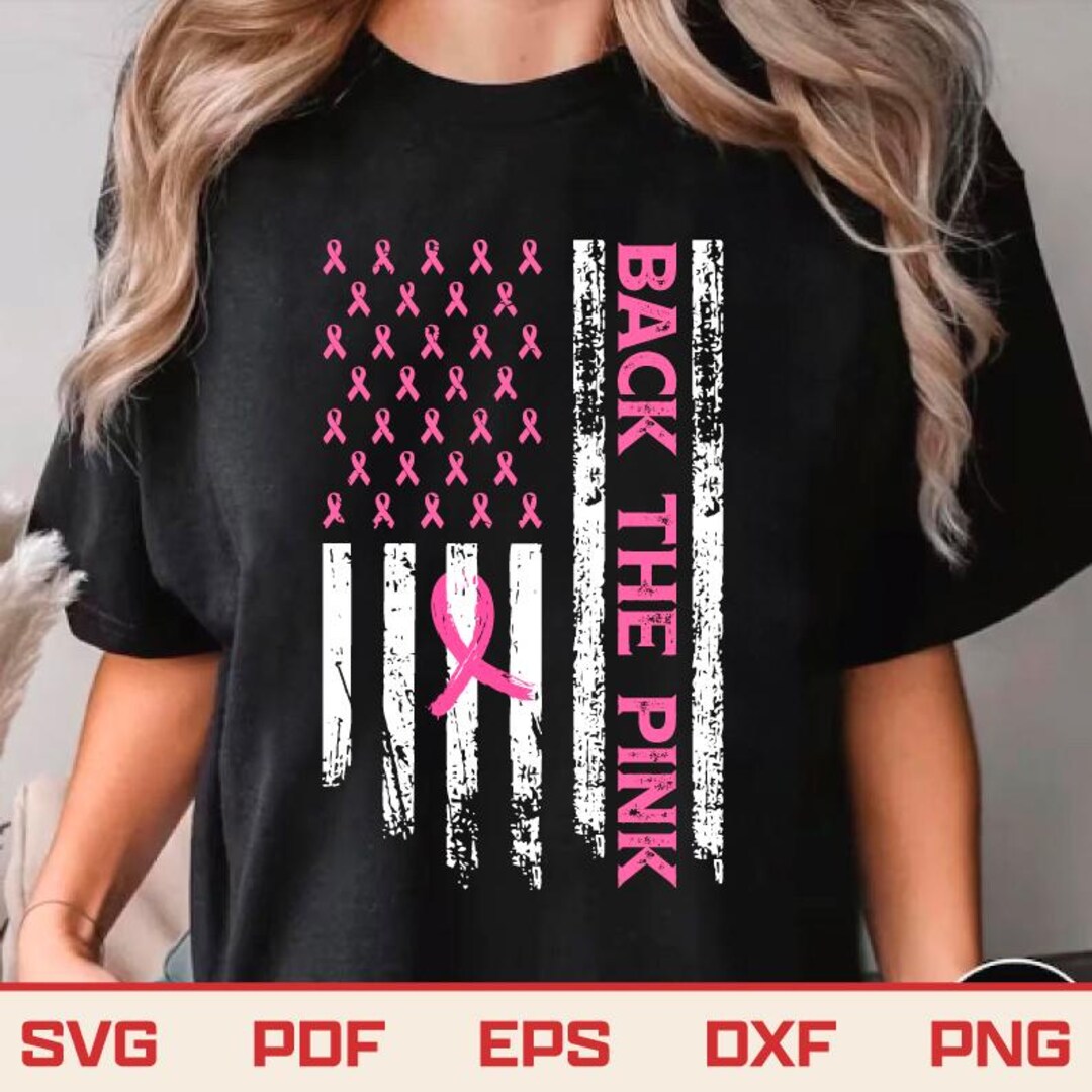 Breast Cancer Awareness Svg Png, Back the Pink Svg Png, Pink Ribbon ...