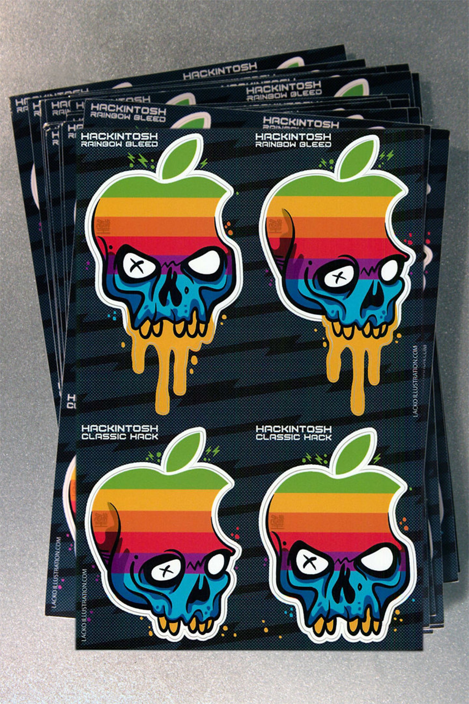 Hackintosh Apple Skull Logo Custom Mash up MacBook iPhone Laser Printed ...