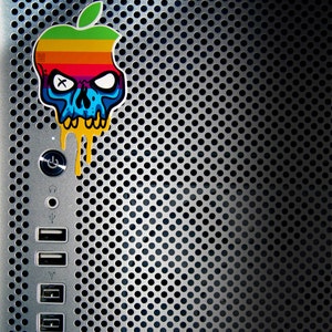 Hackintosh Apple Skull Logo Custom Mash up MacBook iPhone Laser Printed ...