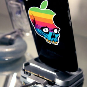 Hackintosh Apple Skull Logo Custom Mash up MacBook iPhone Laser Printed ...
