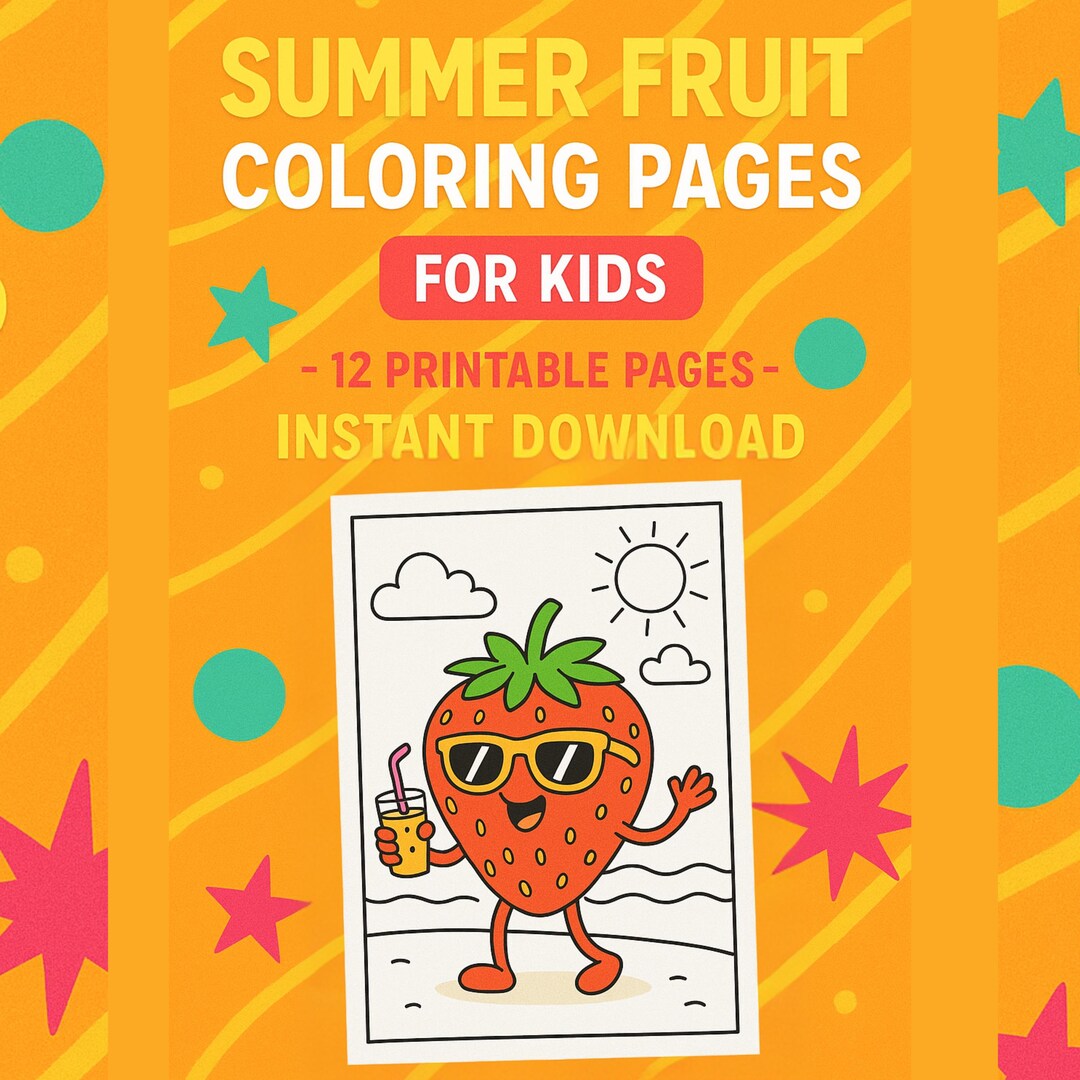 Summer Fruits Coloring Pages for Kids | Cartoon Fruits Activities ...