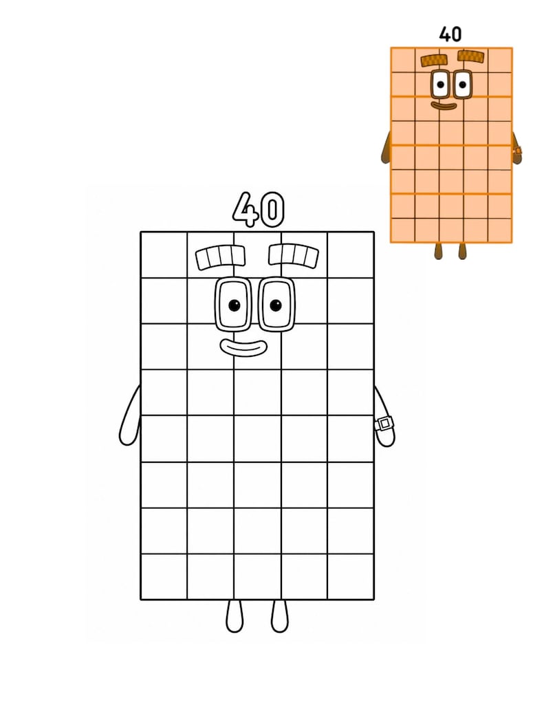 Numberblocks Coloring Book: Educational Math Activity (printable PDF 31 ...