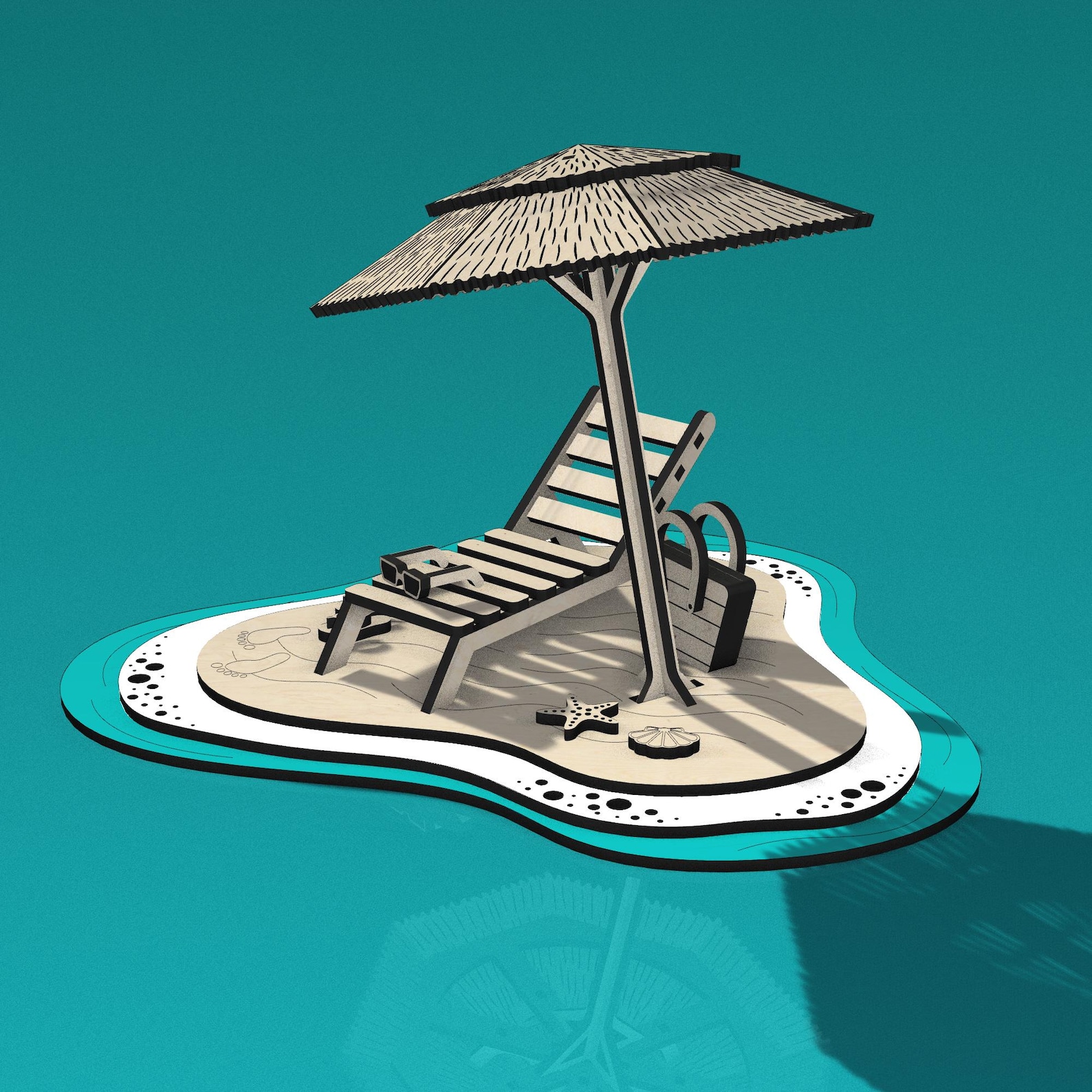 Beach Diorama Laser Cut File – Digital Download - Etsy