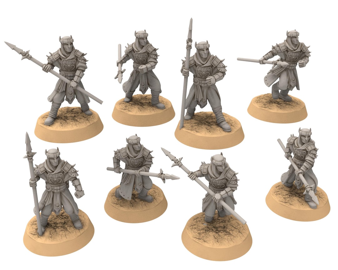 Harad - X8 Cobra Cult Elite Spearmen - Dunes of Qarath - Quatermaster3d ...
