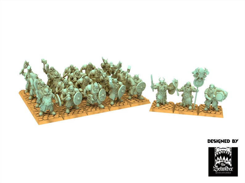 Dwarves - Warrior - Dwarven Kingdoms - the Beholder Miniatures - Etsy