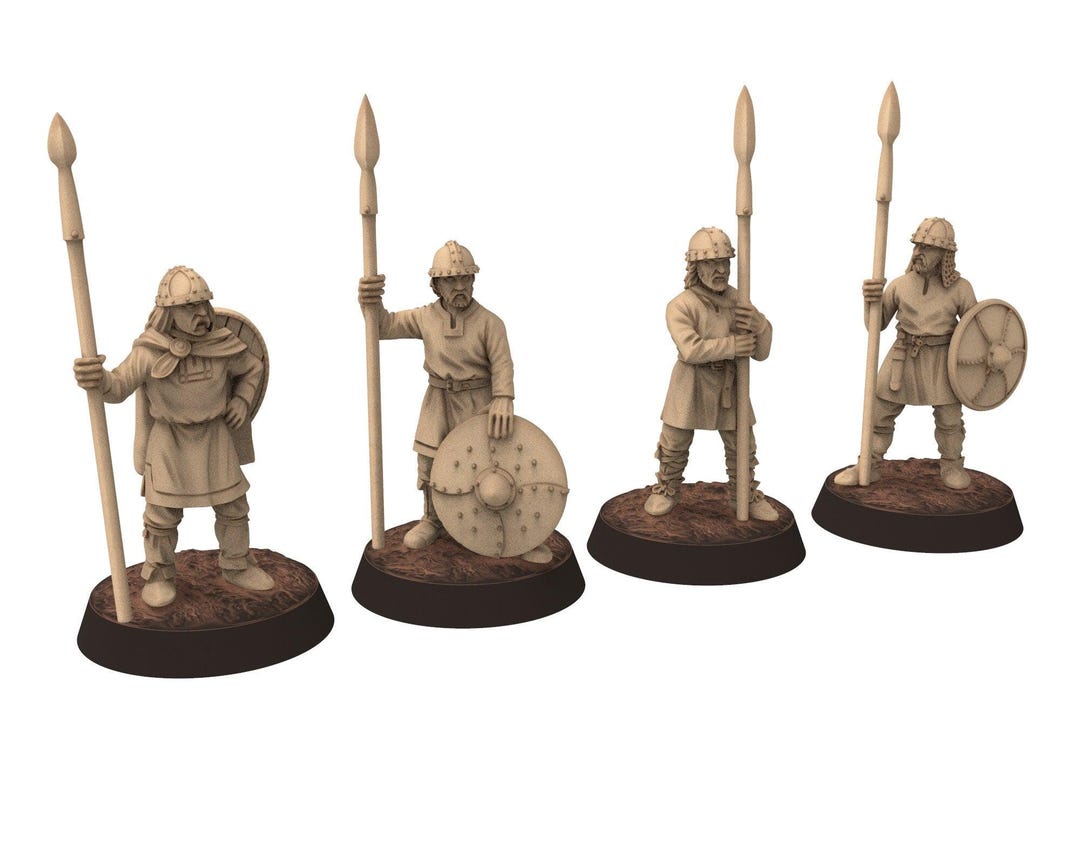 Dark Ages - Spearmen at Rest Carolingian Infantry Footmen Warriors ...