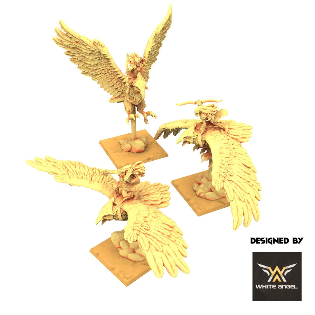 Sylvan Elves - Ancestral Eagle Riders - White Angel Miniatures - Etsy