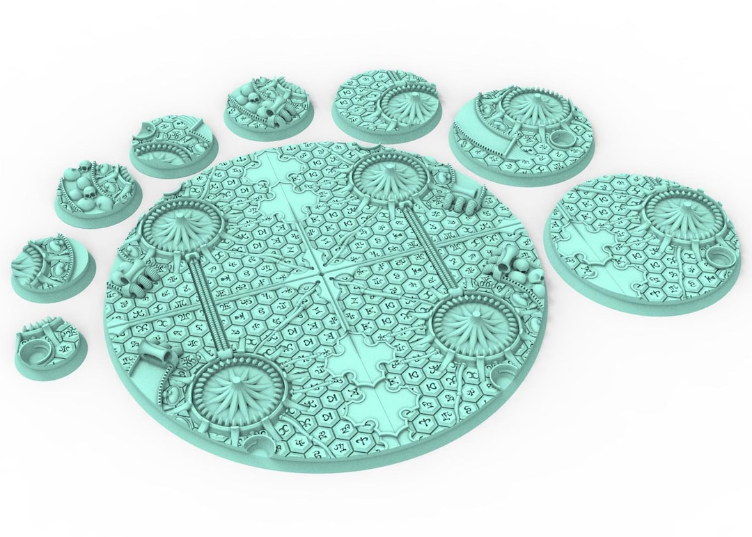 Dark City - Textured Round Bases, Lot of 25mm to 160mm - DRKCT Set 4 ...
