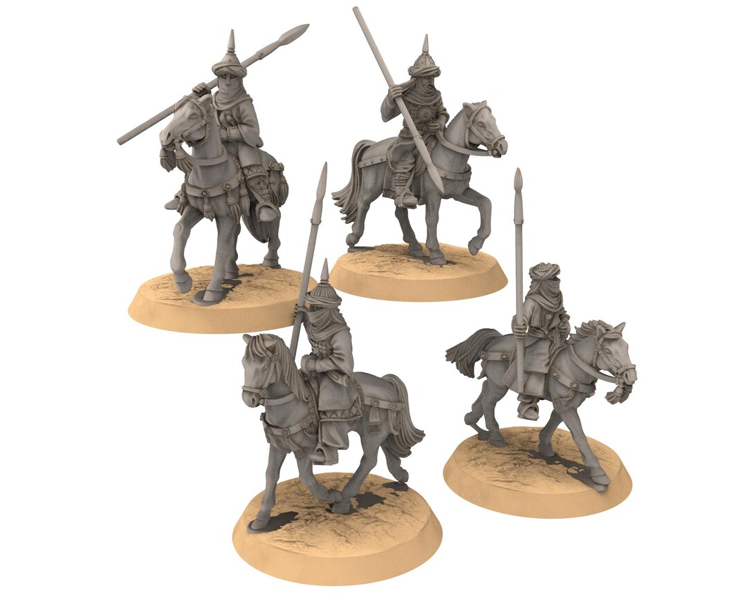 Harad - X4 Southron Cavalry With Spears - Dunes of Qarath - Medbury ...