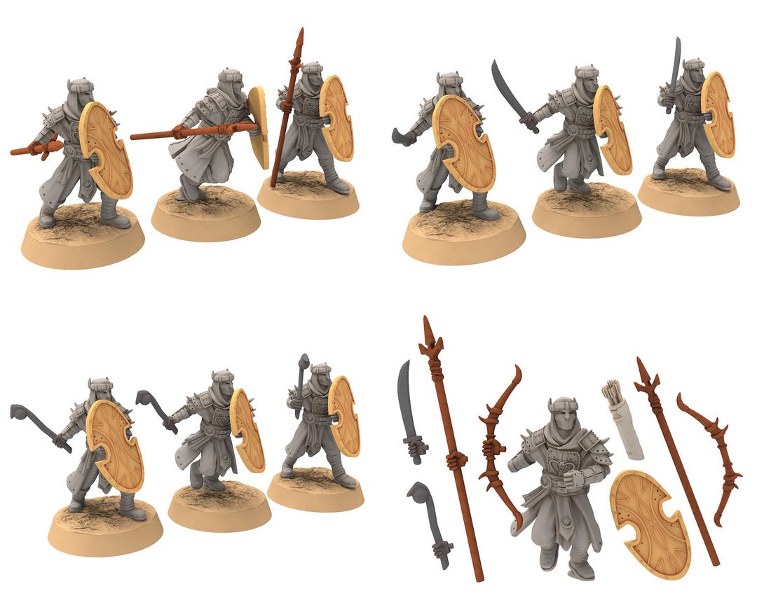 Harad - X3 Modular Cobra Elite Warriors With Spears, Bows, Swords ...