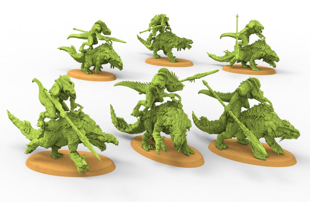 Lizardmen - Saurian cavalry on Gorgonopsians - ClayBeast Miniatures ...