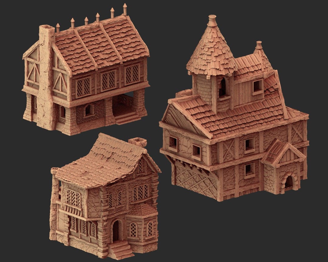 Medieval Cozy Corners - X3 Buildings - Etsy