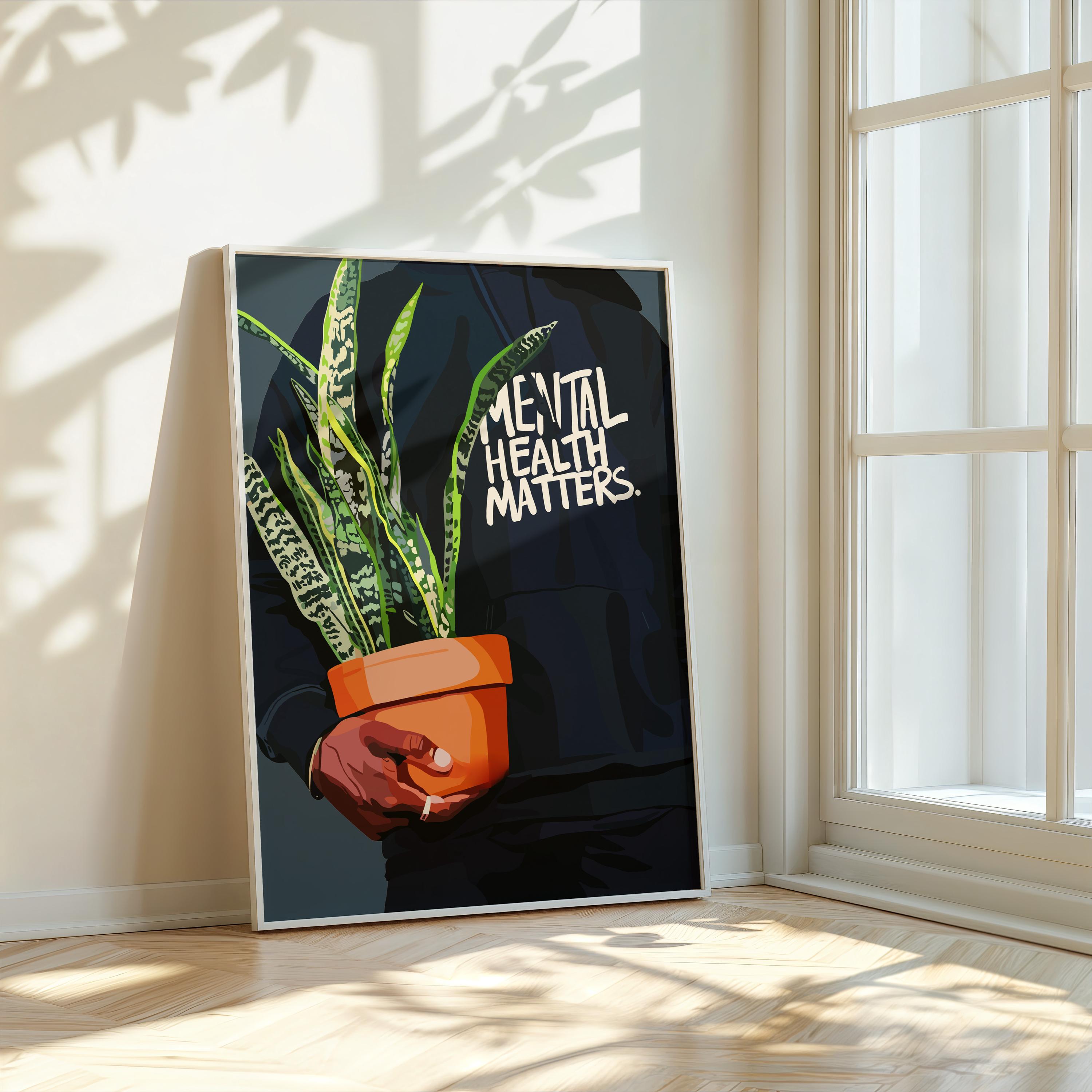 Mental Health Matters; Black Woman Wall Art, Girl Room Decor (digital ...