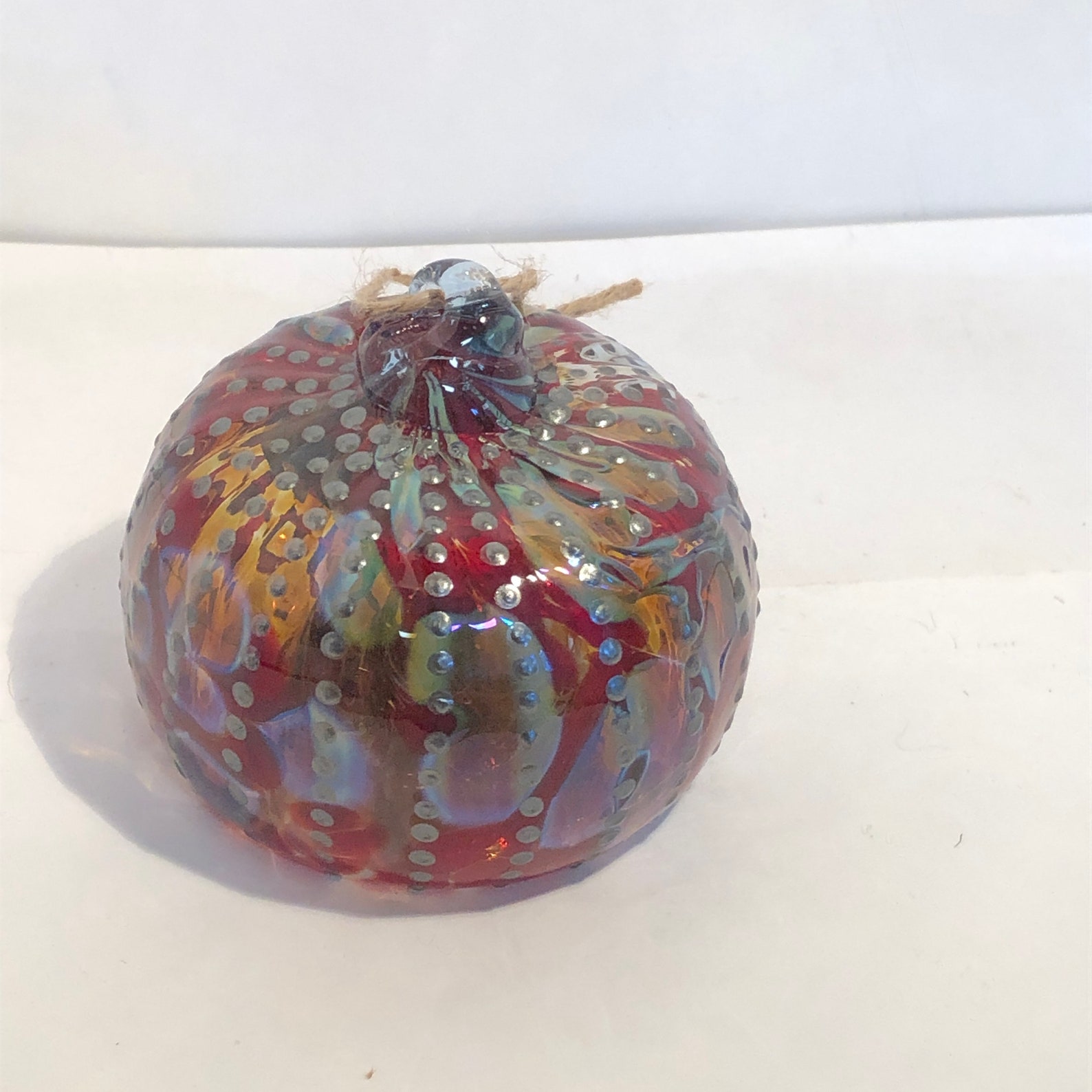 Handmade Blown Glass Sea Urchin Light Weight Hanging Red In Etsy