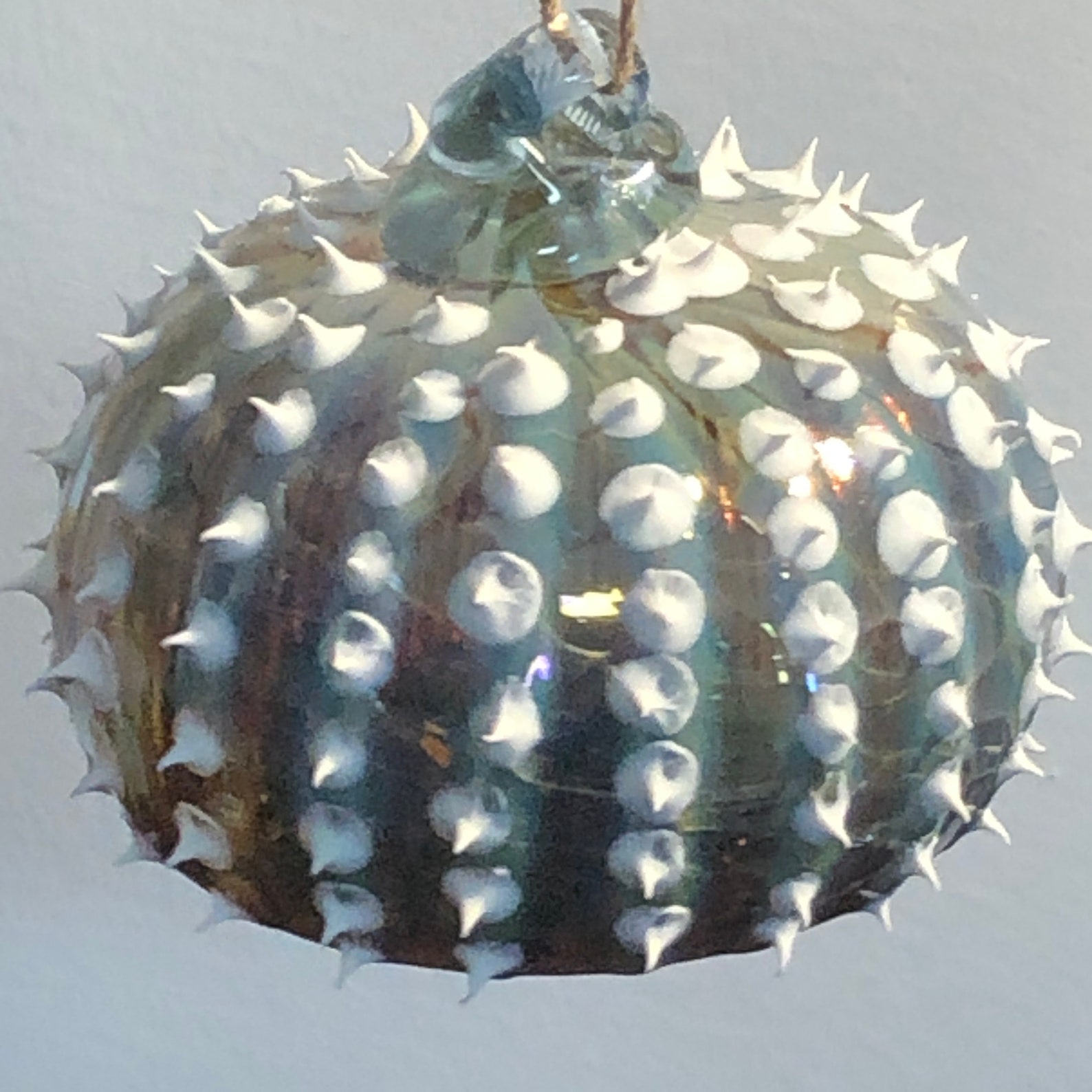 Handmade Blown Glass Hanging Sea Urchin A Unique Accent Piece Etsy