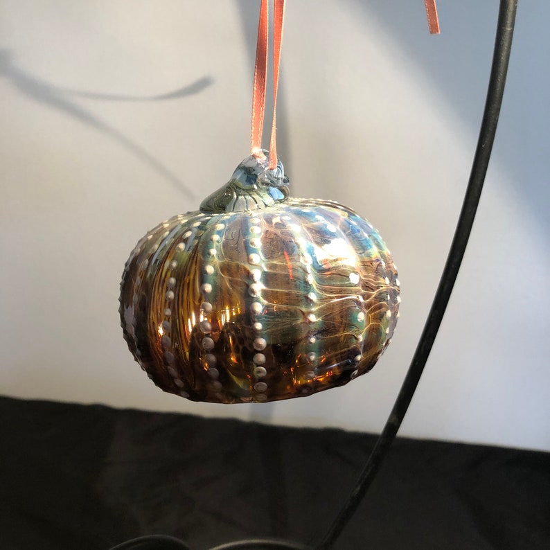 Hanging Handmade Blown Glass Sea Urchin Beautiful Iridescent Etsy