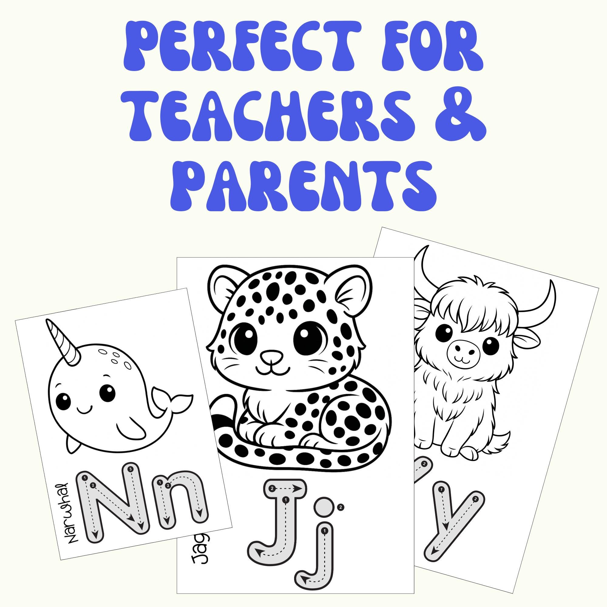 ABC Coloring Pages, Animal Alphabet Art, Preschool Printables, Kids ...