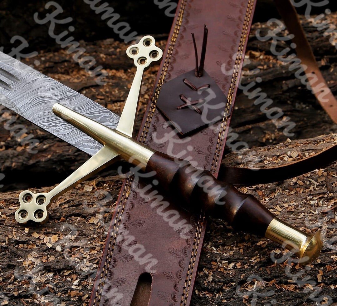 Handmade Scottish Claymore Sword Brass Hilt Damascus Steel,medieval ...