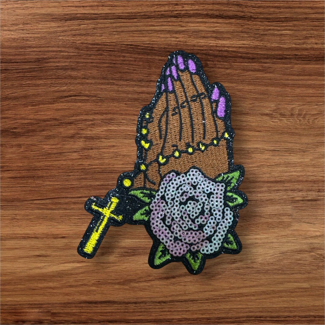 Praying Hands Iron on Patch - Etsy
