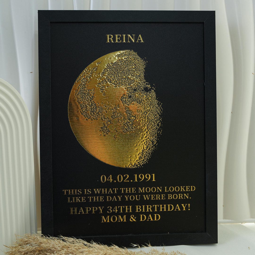 Personalized Moon Phase Print Frame,custom Moons Phase Frame With Kids ...