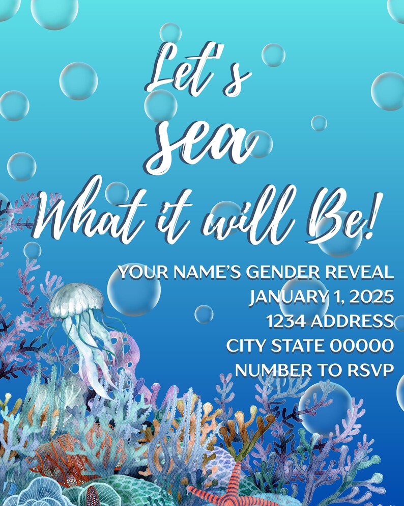 Under the Sea Gender Reveal Invitation - Etsy