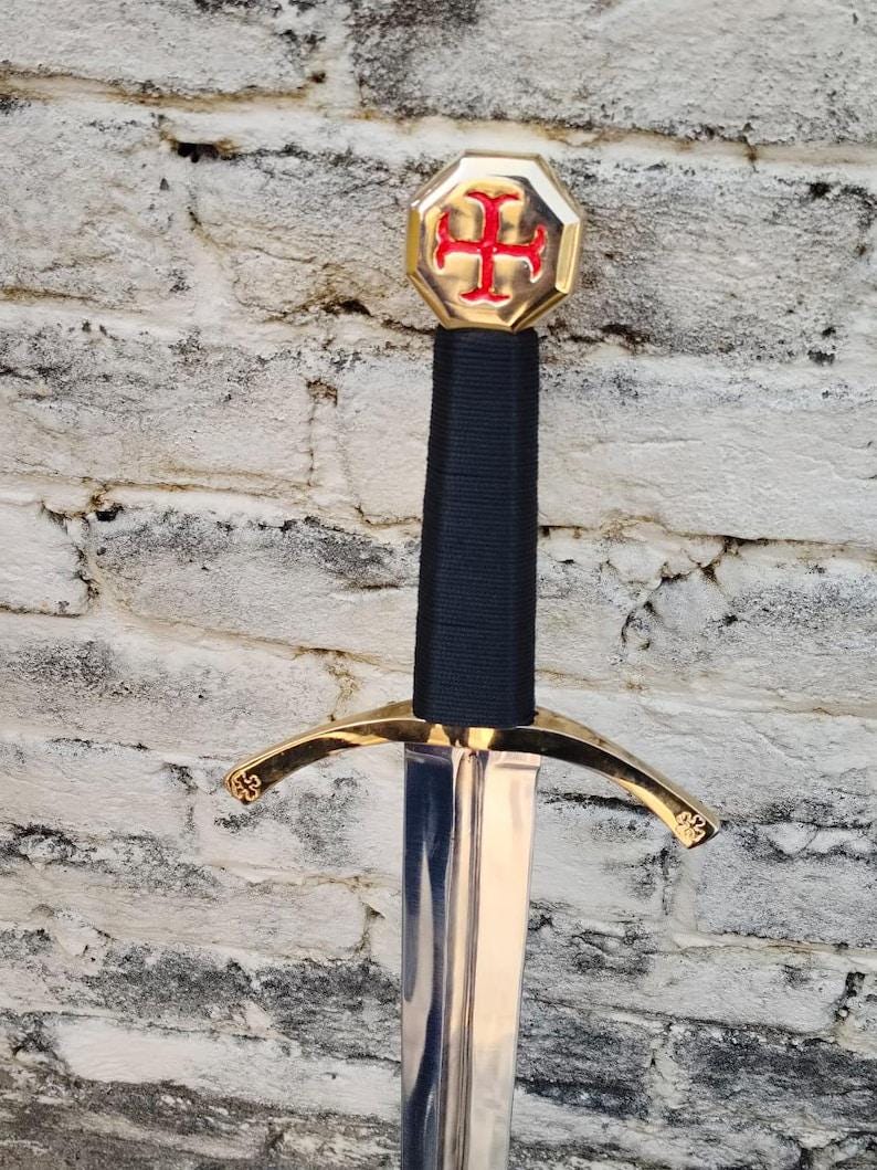 Templar Knight Sword With Scabbard – Medieval Crusader Sword, Handmade ...