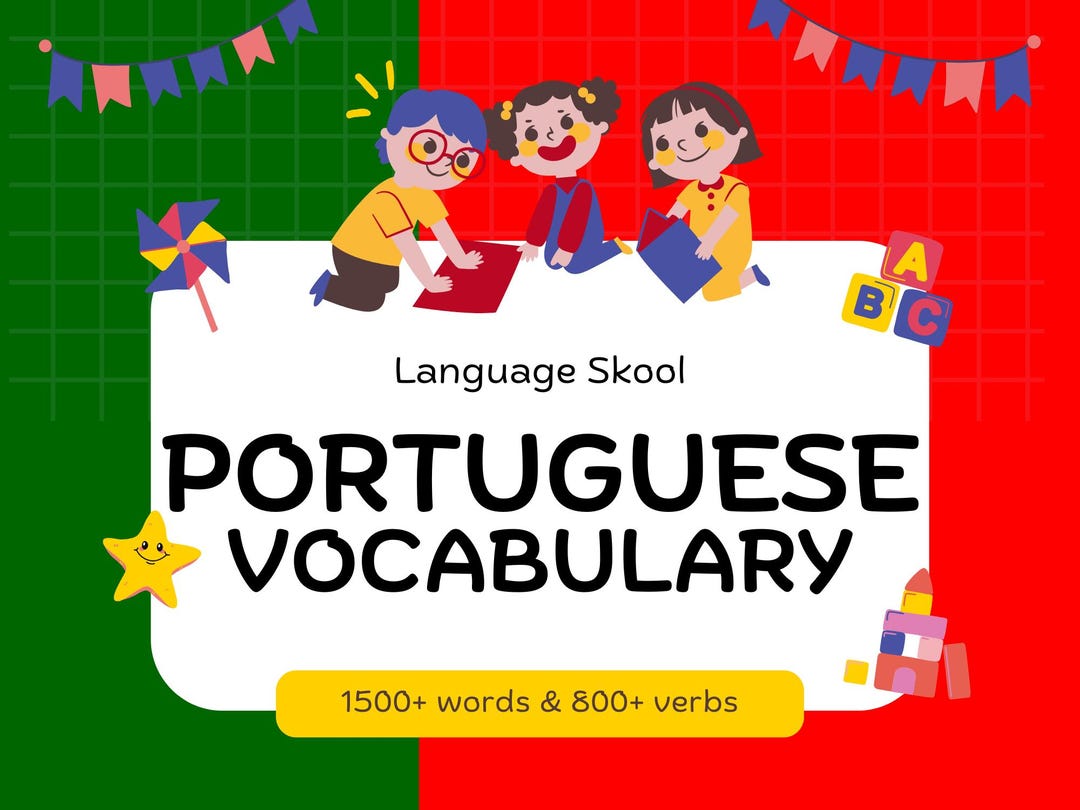 Portuguese Vocabulary & Verb List PDF | 1500+ Words - 800+ Verbs ...