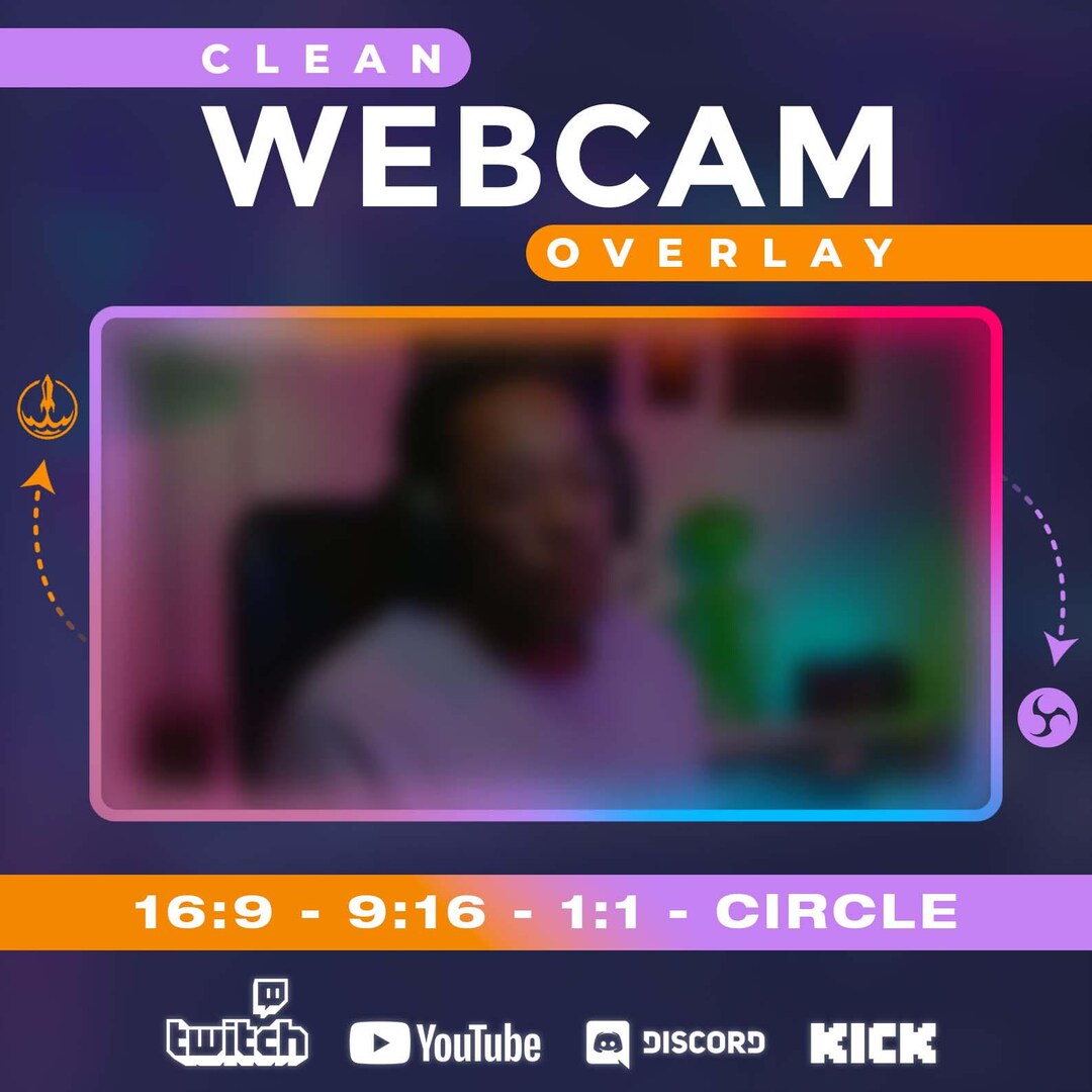 Clean Stream Webcam Overlays | Animated Webcam | Facecam for Streamers ...