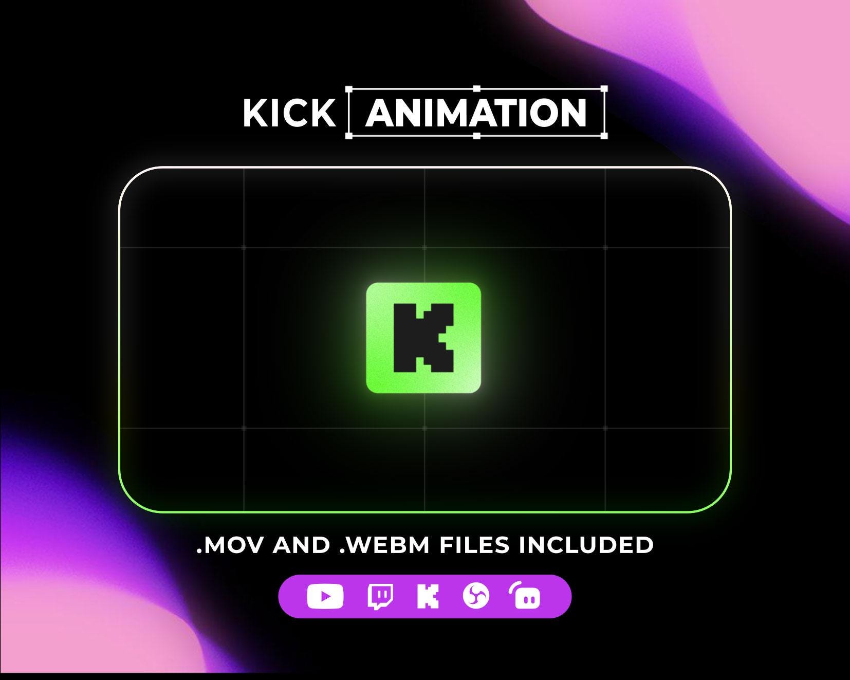 Premium Kick Follow Button Overlay, Animated Kick Follow Alert, Kick ...