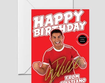 Cristiano Ronaldo Happy Birthday Card Video Greeting - Etsy
