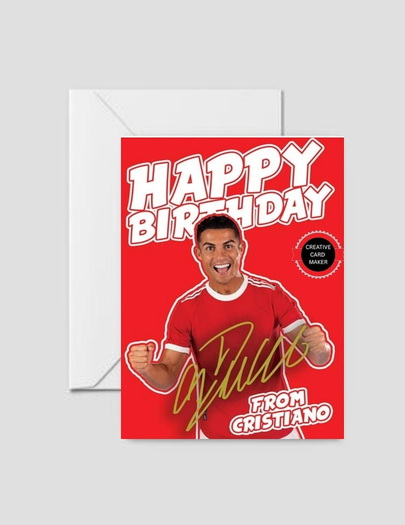 Cristiano Ronaldo Birthday Card - Etsy