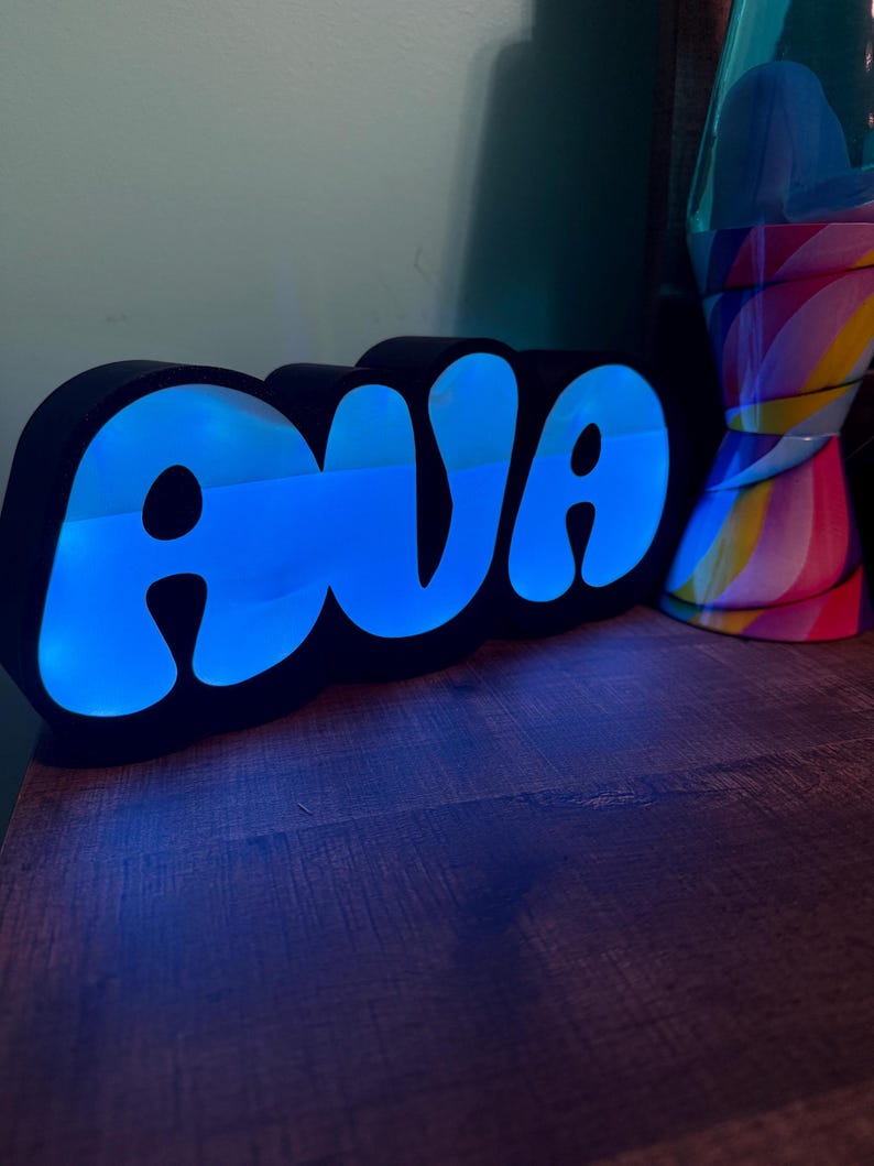 Custom 3D Printed Name Light Box – Personalized LED Night Light - Etsy
