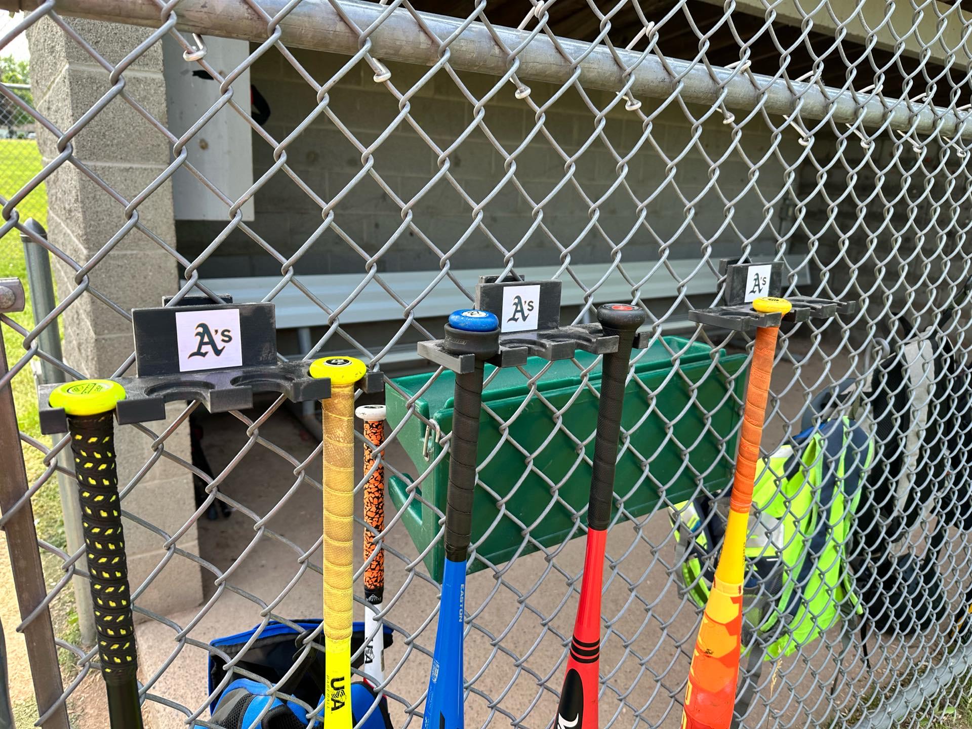 Softball/baseball Fence Mount Bat Holder – Custom 3D Printed With Built ...