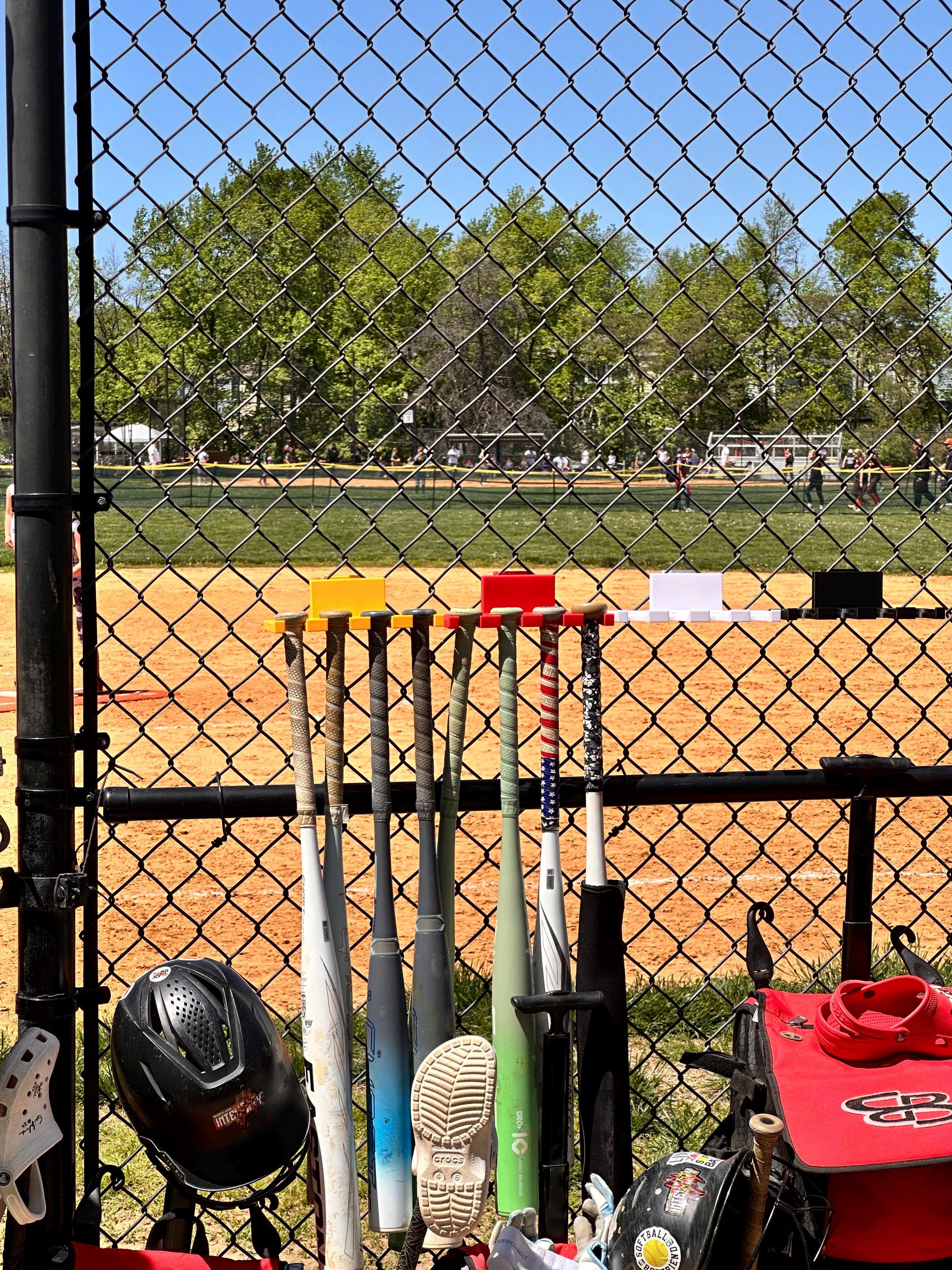 Softball/baseball Fence Mount Bat Holder – Custom 3D Printed With Built ...