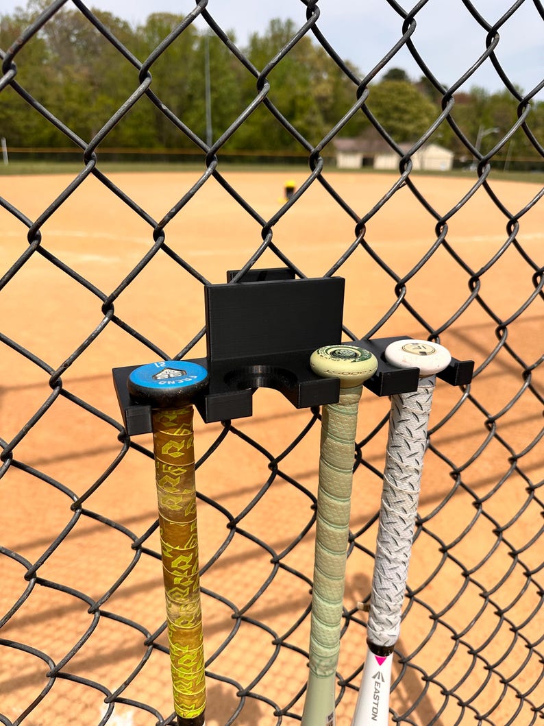 Softball/baseball Fence Mount Bat Holder – Custom 3D Printed With Built ...
